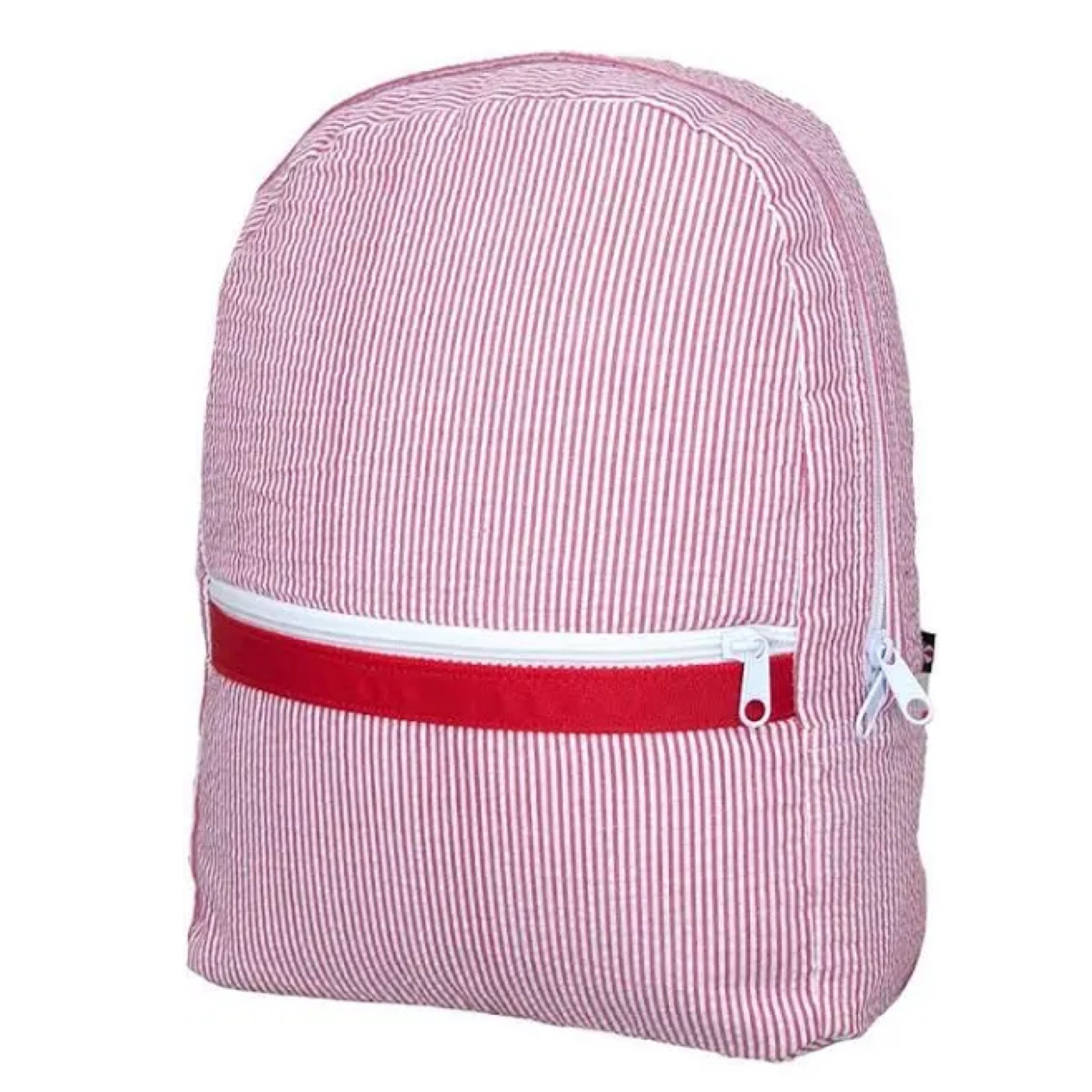 Mint® Red Seersucker Medium Backpack | The Purple Bow